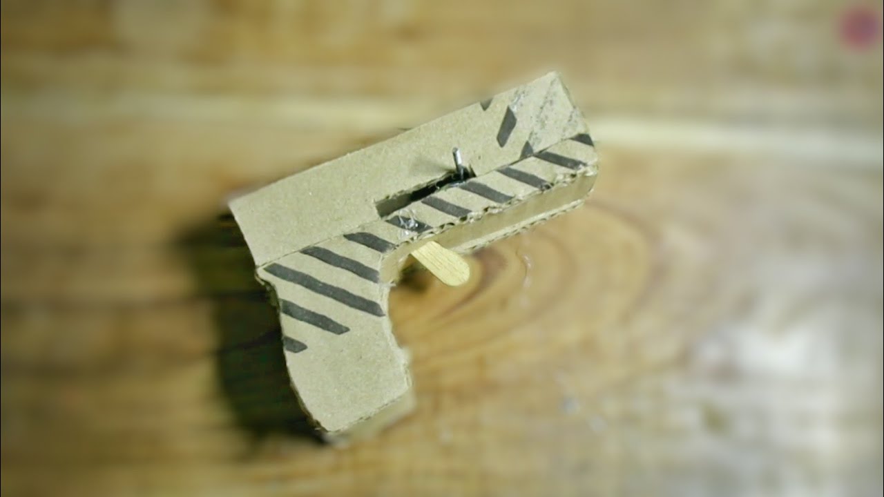 how to make cardboard gun in home - YouTube