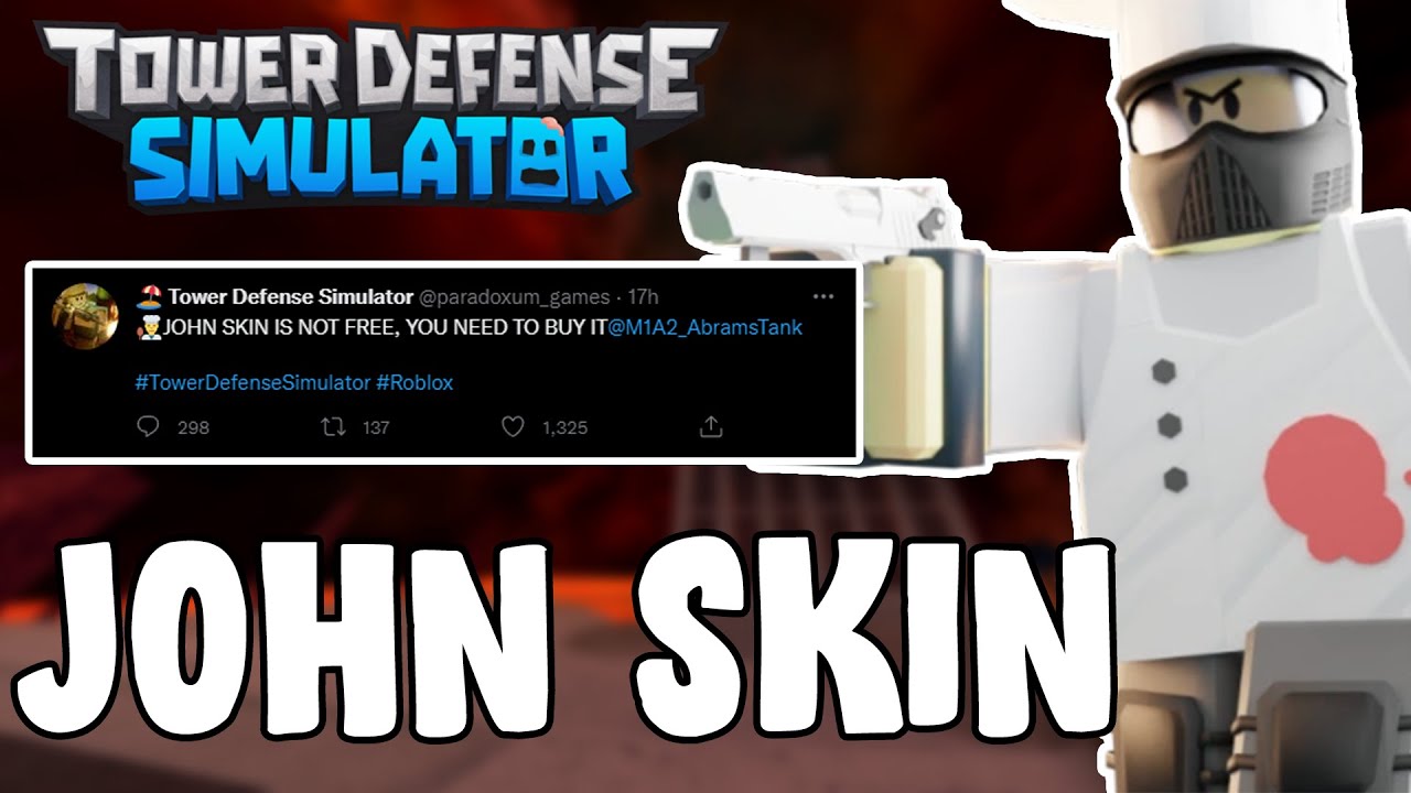 JOHN SKIN FREE OR NOT? | Tower Defense Simulator | ROBLOX - YouTube