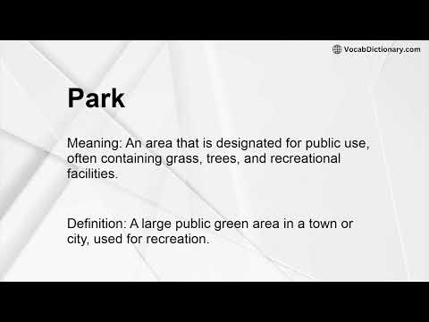 Park Meaning - YouTube