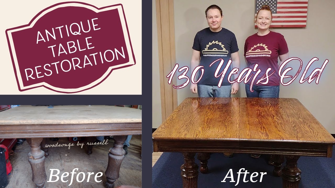 Antique Table Restoration | 130 Year Old Table | WE'RE FINISHED! - YouTube