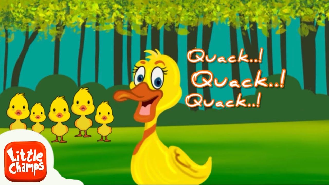 Five Little Duck Poem | Nursery Rhymes | Little Champs - YouTube