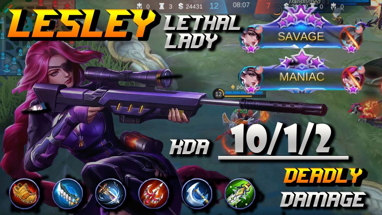 LESLEY SAVAGE | SKIN LETHAL LADY | DEADLY DAMAGE EVER - MOBILE LEGENDS - YouTube