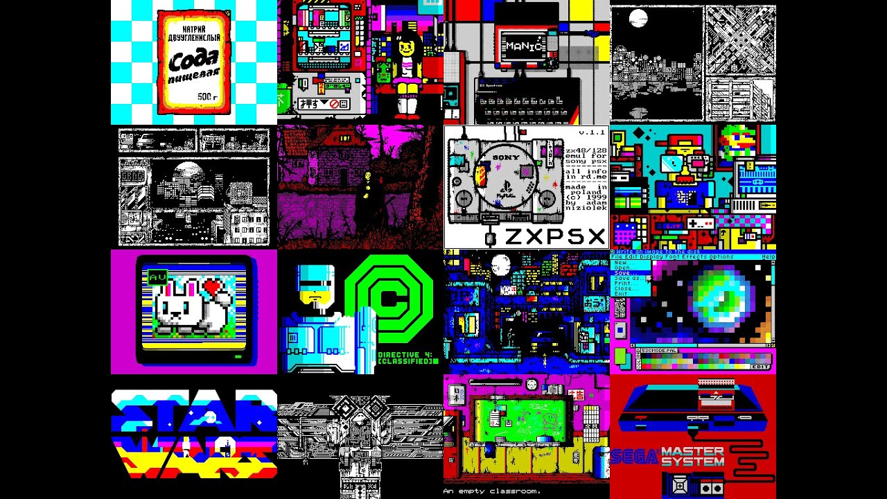 Showcasing [some of] my ZX Spectrum art - YouTube
