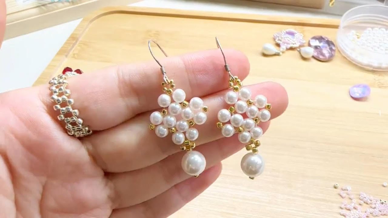 Creative Pearl Earrings Tutorial | Handmade Pearl Jewelry Guide # ...