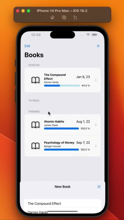 Book tracker swiftui practice project - YouTube