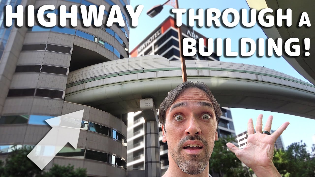 HIGHWAY THROUGH A BUILDING | Osaka Japan | Sights, and a drive through ...