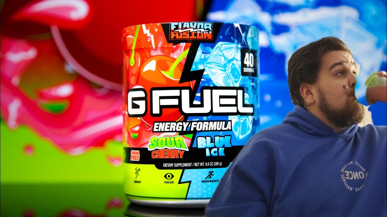 GFUEL "FLAVOR FUSION BLUE ICE & SOUR CHERRY" FLAVOUR TASTE TEST ...