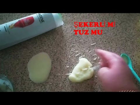 SIVI SABUN ŞEKER VE ŞAMPUAN İLE SLİME NASIL YAPILIR.TUTKALSIZ BORAKSIZ SLİME YAPIMI.TUZ İLESLAYM YAP
