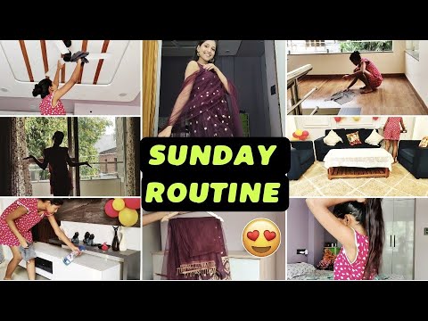 My SUNDAY ROUTINE 🌞 Deep Cleaning, Setting up day , House moping ...