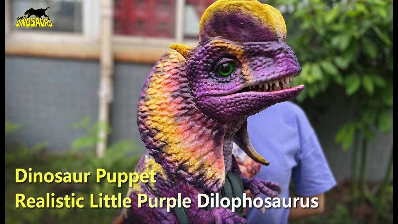 Realistic Little Purple Dilophosaurus Jurassic World 丨 Dinosaur Puppet ...