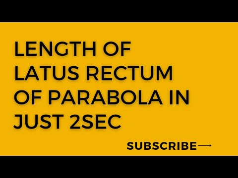 Trick to Find Length of Latus rectum of Parabola(Vertex not at Origin ...