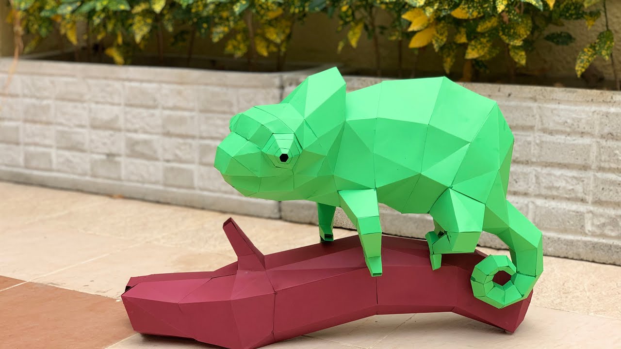 DIY Papercraft Chameleon @Edu3DPapercraft - YouTube