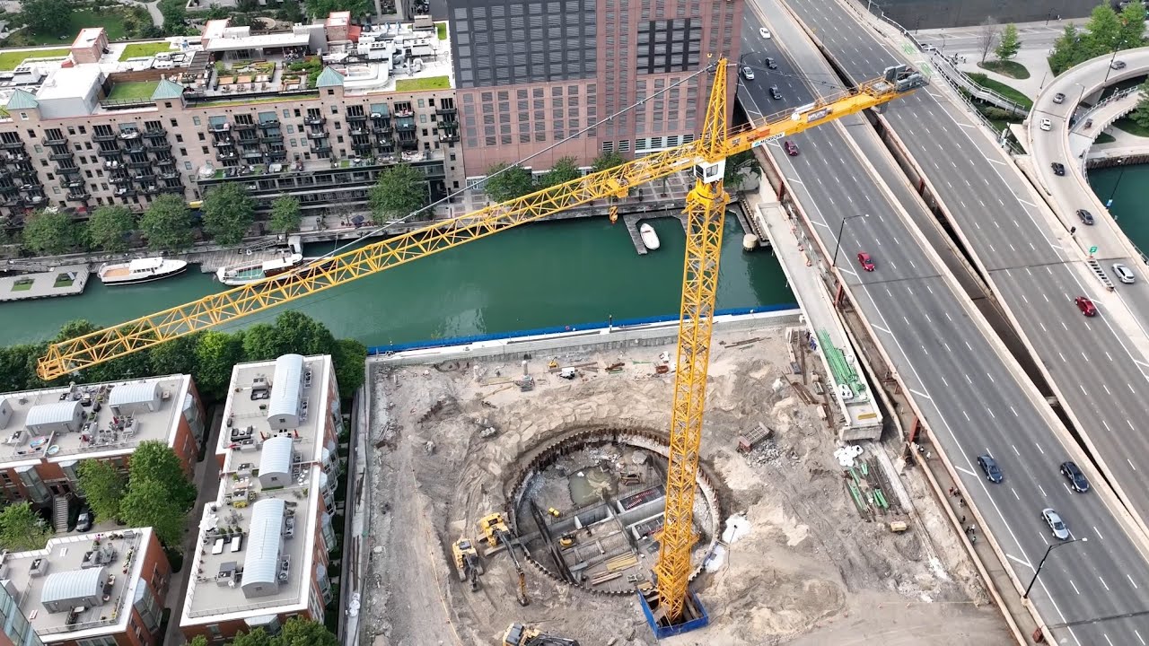 Drone View Of 400 N Lake Shore Drive Construction Site - Old Chicago ...