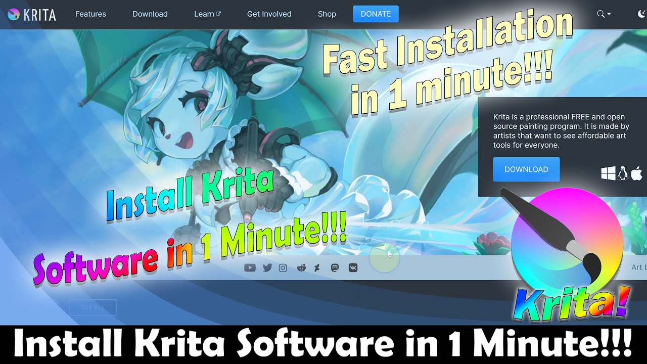 Install Krita 1 Minute - YouTube