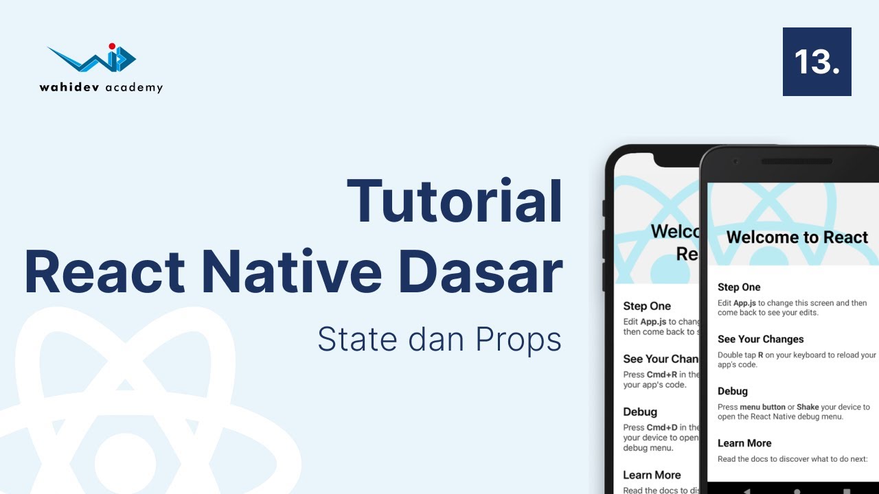 Tutorial React Native Dasar : 13. State dan Props - YouTube