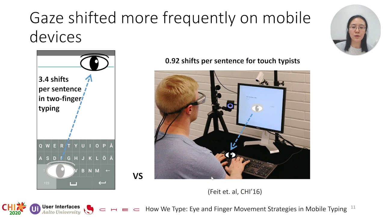 How We Type: Eye and Finger Movement Strategies in Mobile Typing - YouTube