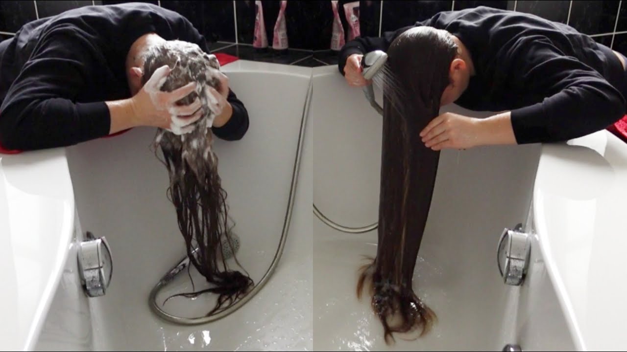 Long Hair Wash ASMR (Washing Hair Over Face) 💧 - YouTube