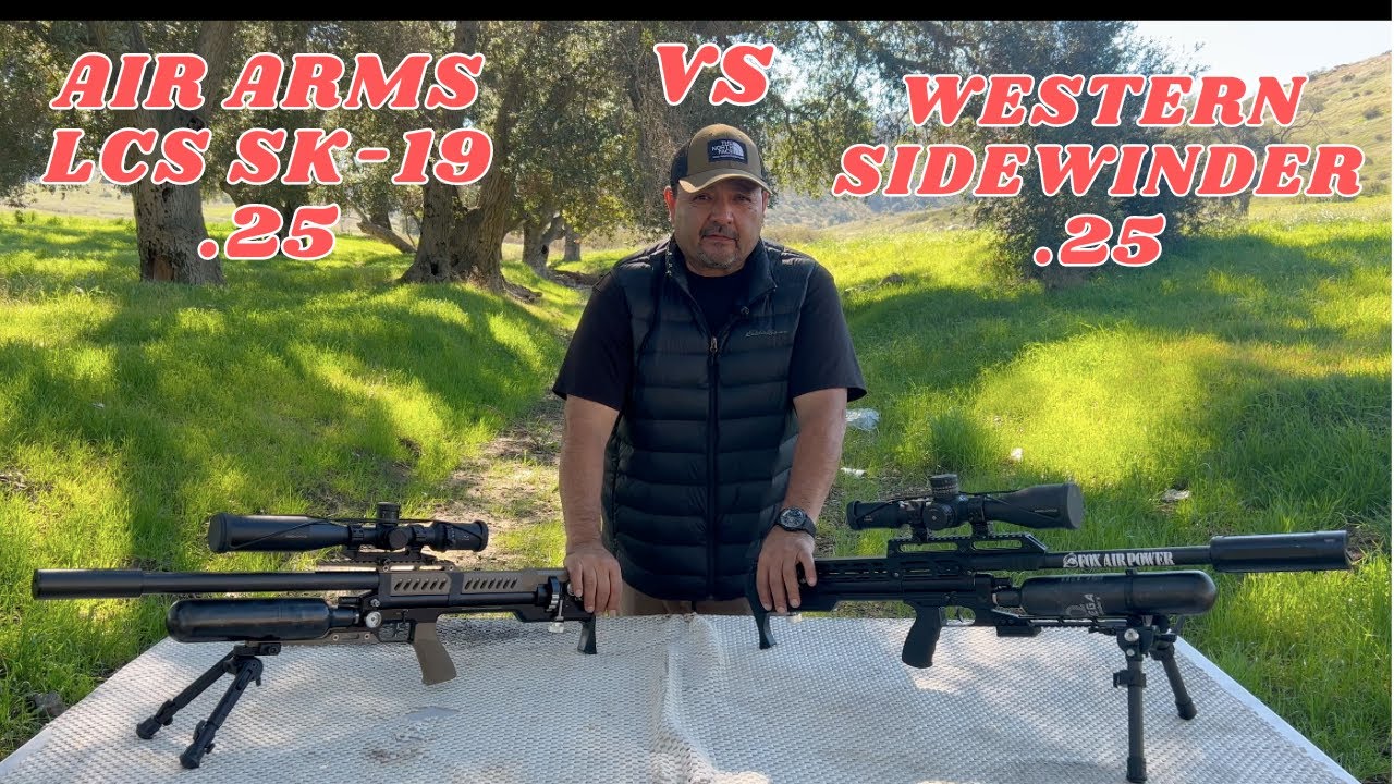 AIR ARMS LCS SK-19 .25 VS WESTERN SIDEWINDER .25 - YouTube