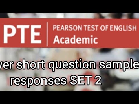 PTE answer short question sample responses SET 2 - YouTube