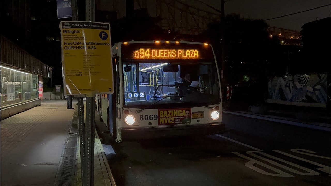 First Days of Q94 bus service. 2011 Novabus LFS #8069 on the Q94 ...