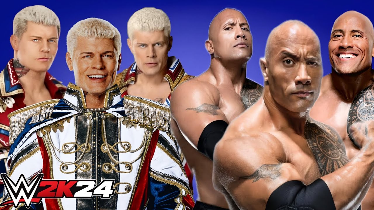 TEAM Cody Rhodes Vs TEAM Hollywood The Rock Gameplay WWE2K24 - YouTube