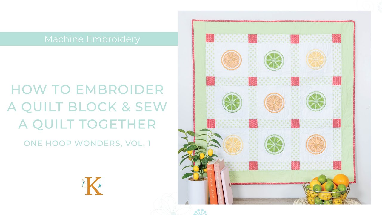 How to Embroider a Quilt Block & Sew a Quilt Together | One Hoop ...