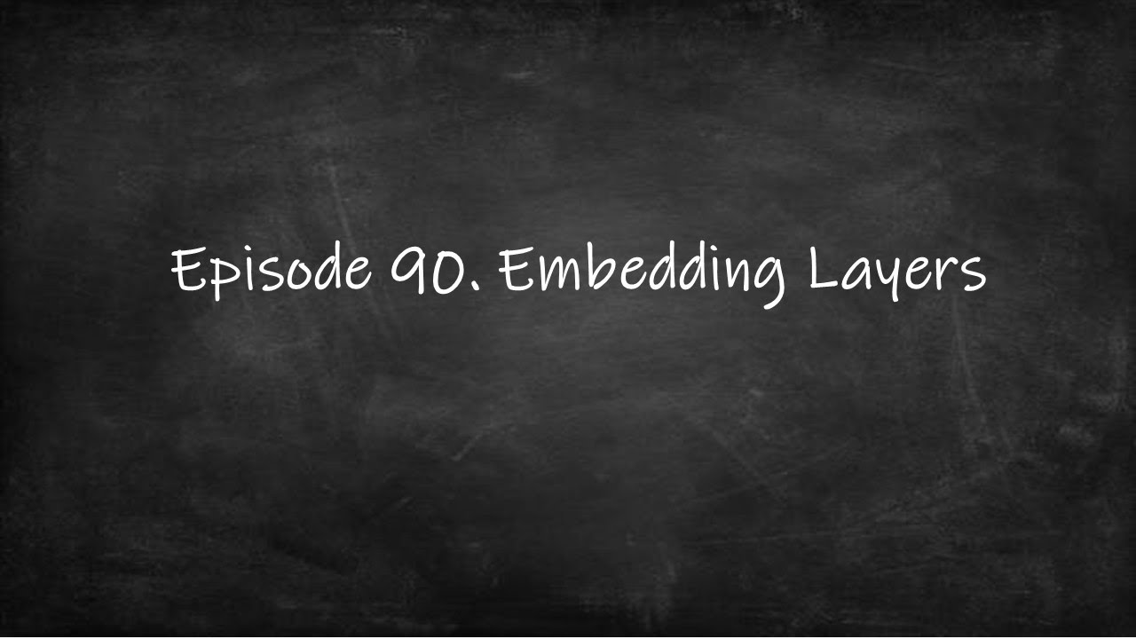 Episode 90. Embedding Layers - YouTube