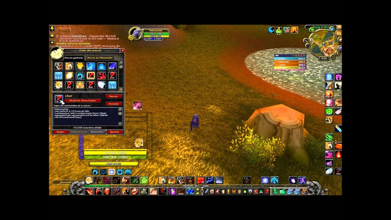Drood feral addons macros et cycle combat wow - YouTube