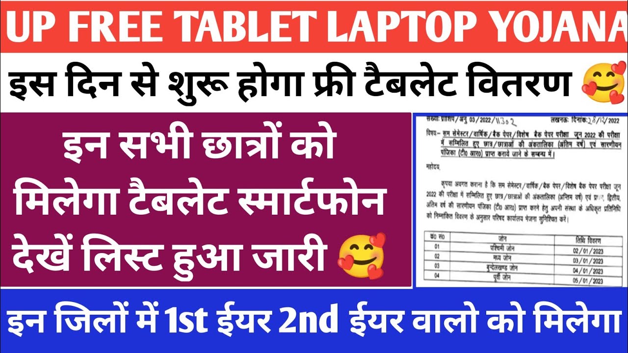 up tablet yojana latest news/up free tablet yojana 2022/up free ...
