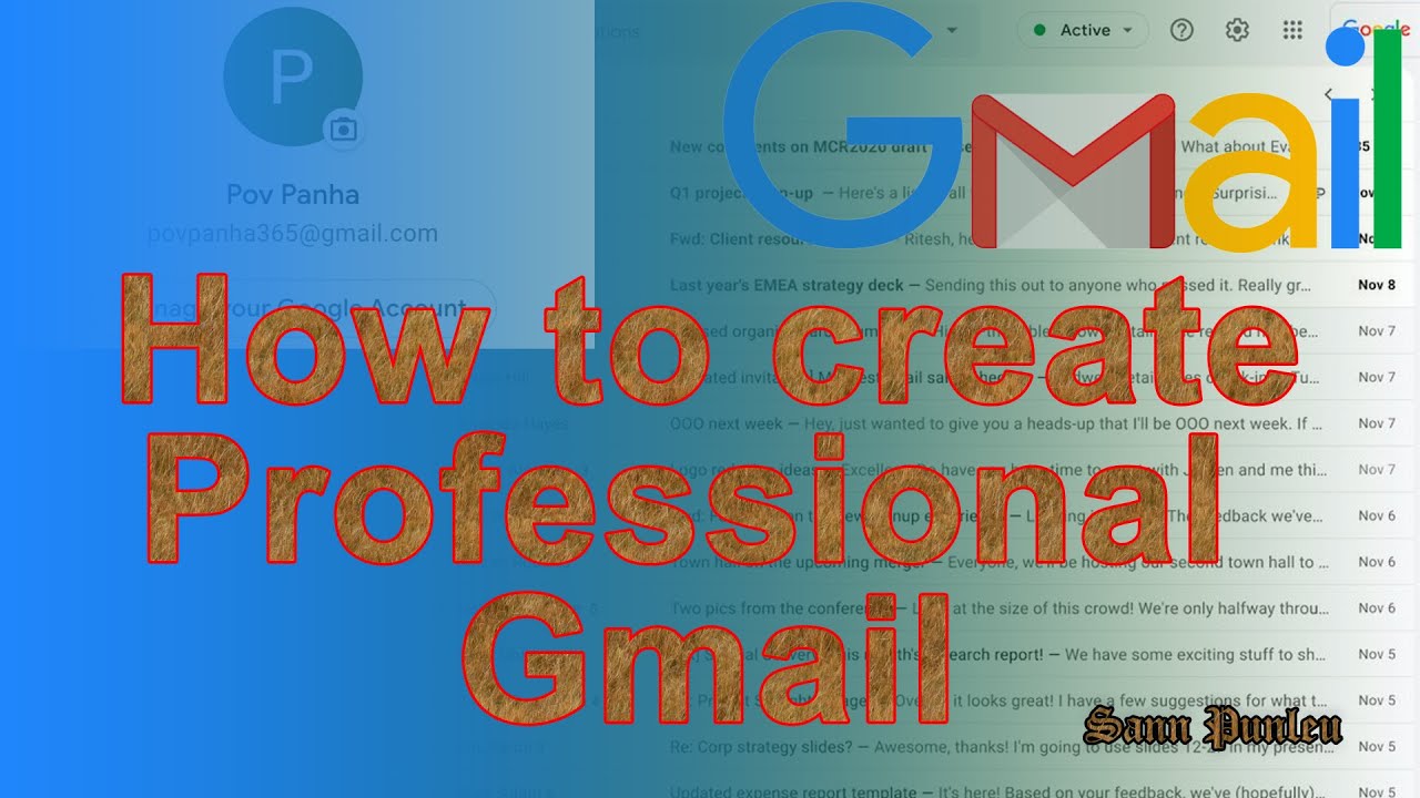 How to create Professional Gmail account for working and business - YouTube