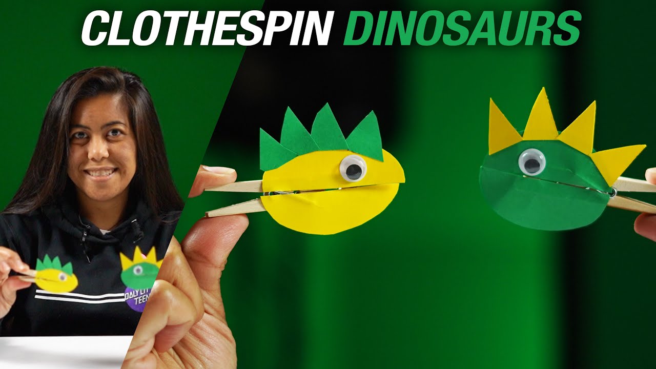 How To Make Clothespin Dinosaurs - Fun & Easy At Home Crafts - Dinosaur ...
