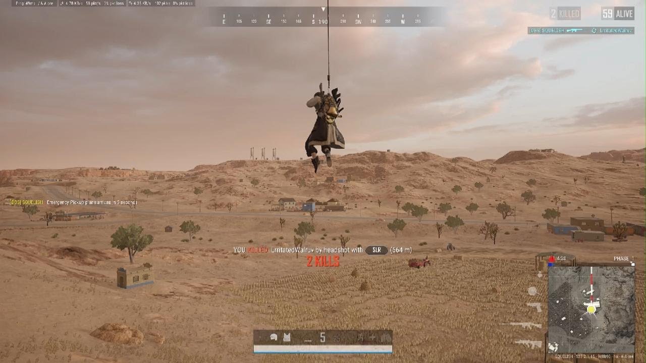 PUBG Down To The Wire - 564m SLR Headshot Milliseconds Before Emergency ...