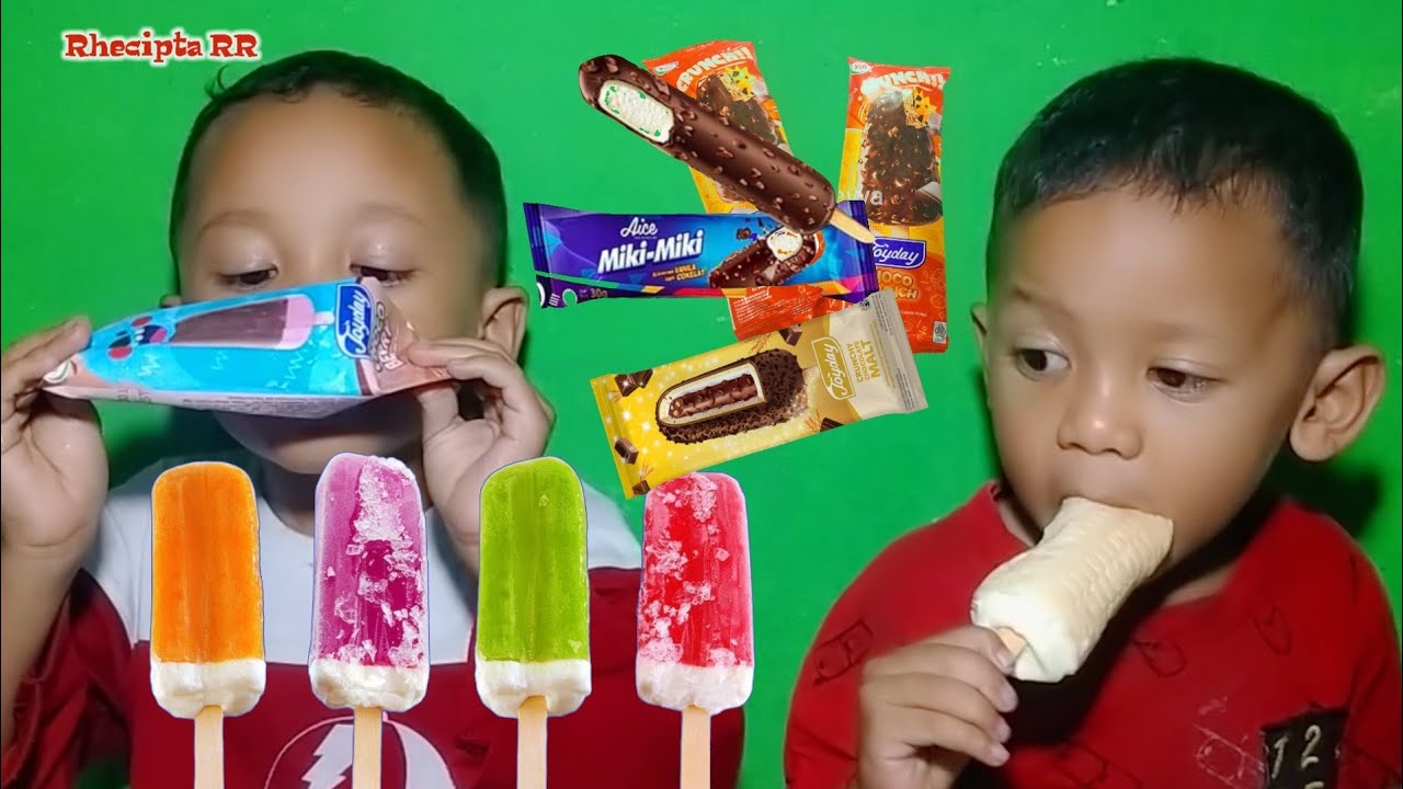 Makan Ice Cream Kesukaan Ice Cream Coklat dan Ice Cream Jagung - YouTube