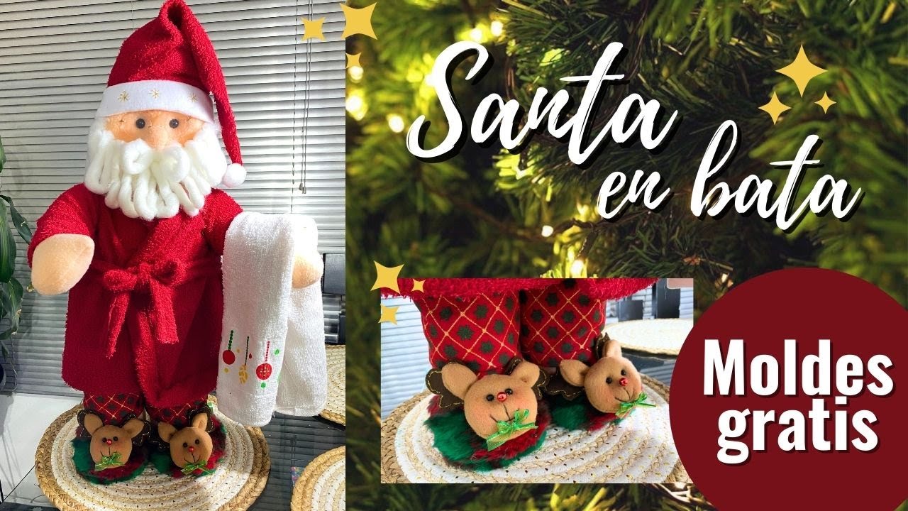Santa en bata de baño | TUTORIAL | MOLDES GRATIS! - YouTube