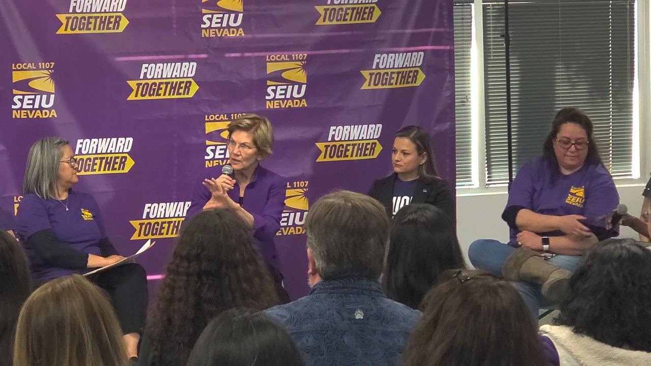 Elizabeth Warren Does a Town Hall with SEIU 1107 Members in Las Vegas(1 ...