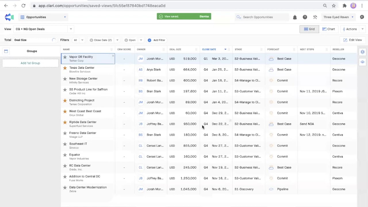 Clari Opportunity Grid Overview - YouTube