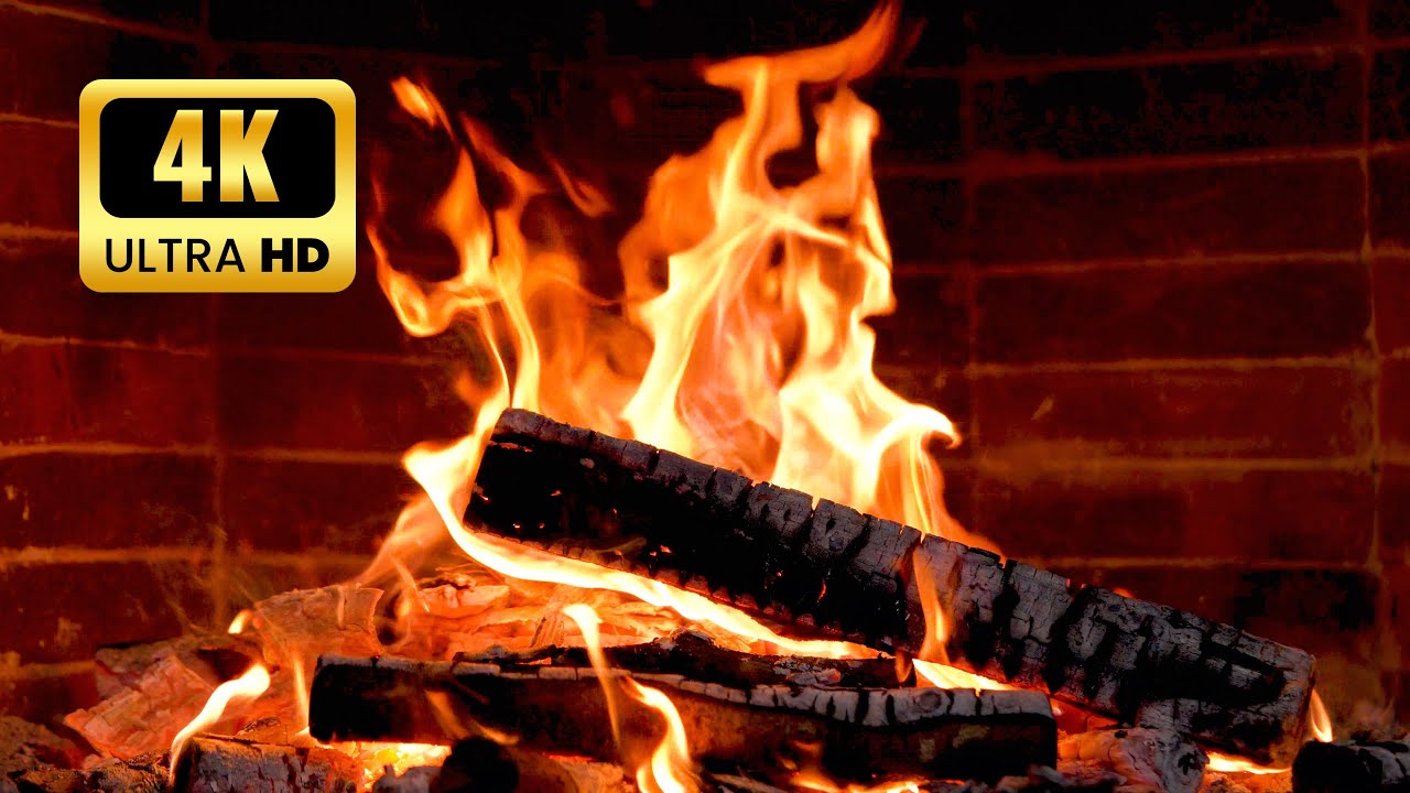 🔥 Burning Fireplace Glow with Gentle Crackling Logs & Burning Sounds ...