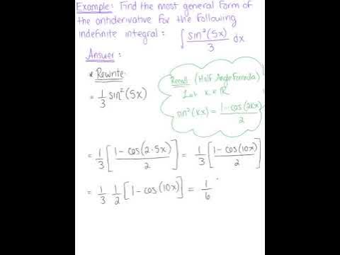 Indefinite Integral (Example 9) - YouTube