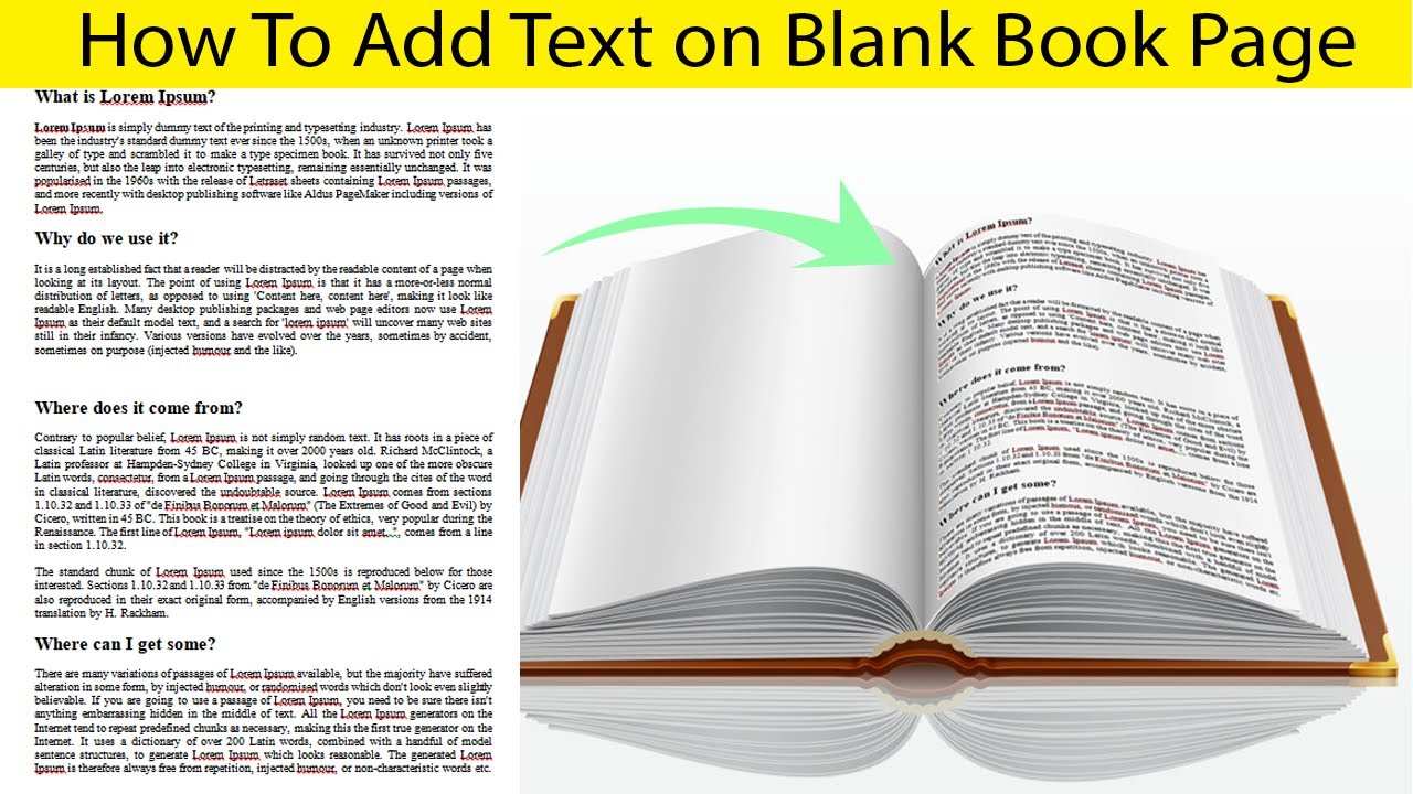 How To Add Text in a Blank Page of Book Photoshop cc - YouTube