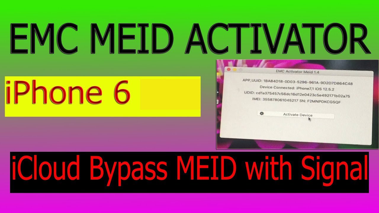 iPhone 6 MEID With Network iCloud Bypass Emc Meid Activator 1 4 - YouTube