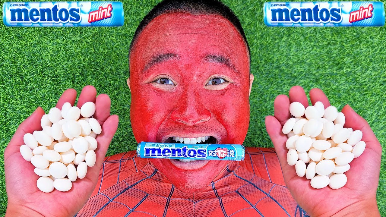 Satisfying Video l How to Mouth Coca-Cola and Mentos Fanta soda Bubble ...