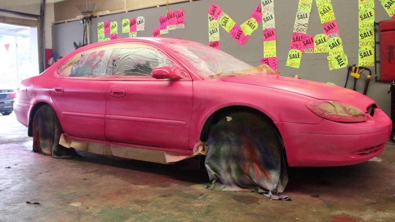 BubbleGum Pink - Ford Taurus Plasti-dip - YouTube