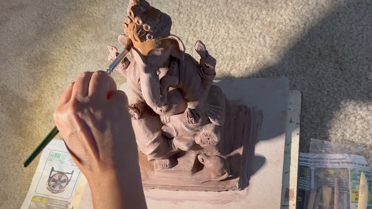 Eco-friendly Ganesha Murti /Step by Step/How to make Ganesha at home ...