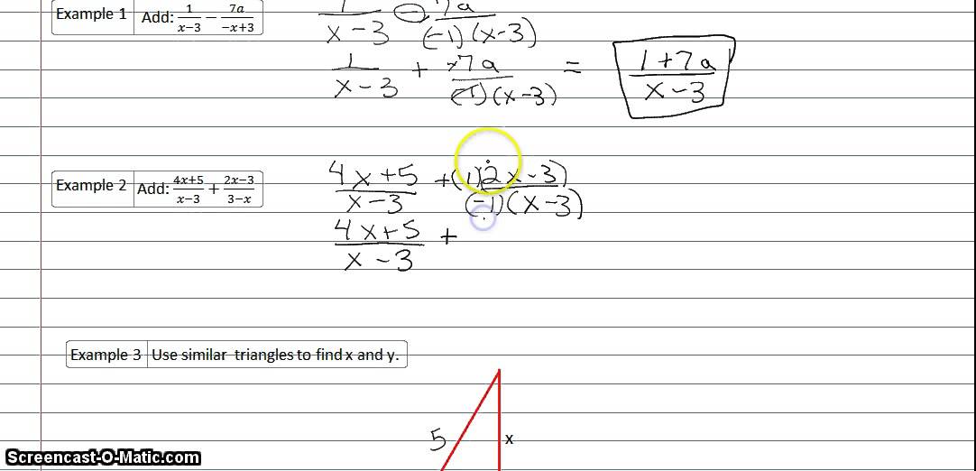 Saxon Algebra 2: Lesson 66 Examples - YouTube