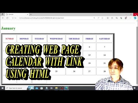 CREATING CALENDAR WEB PAGE WITH LINK USING HTML - YouTube