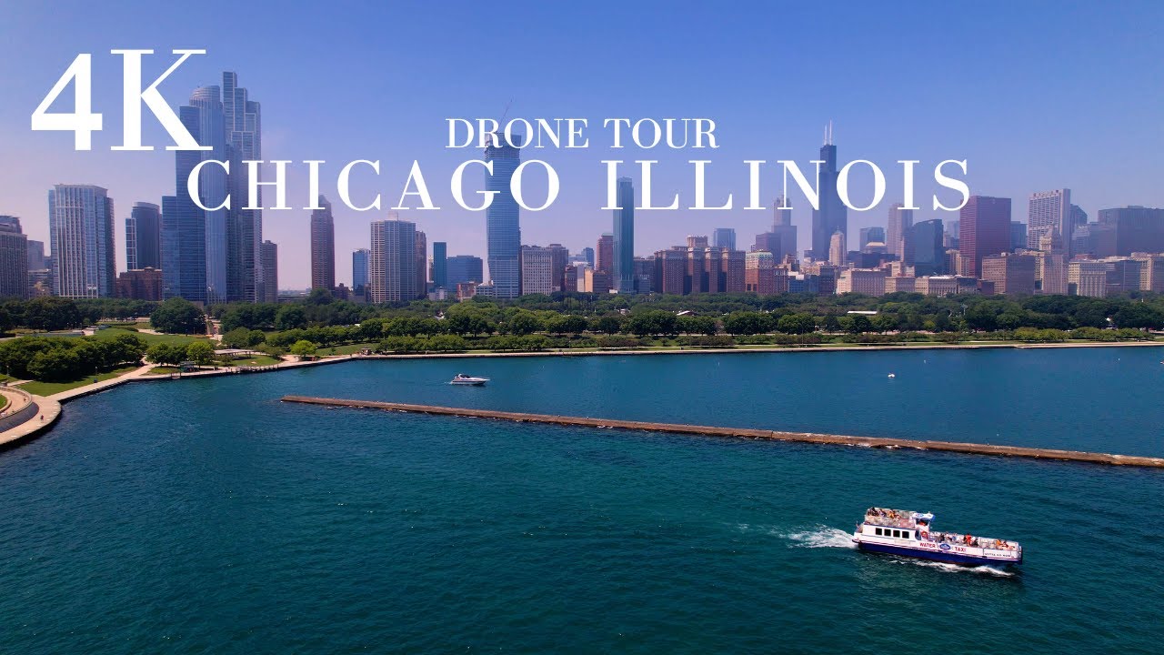 Chicago Downtown Canadian Smoke | 4K Drone Tour Shedd Aquarium ...