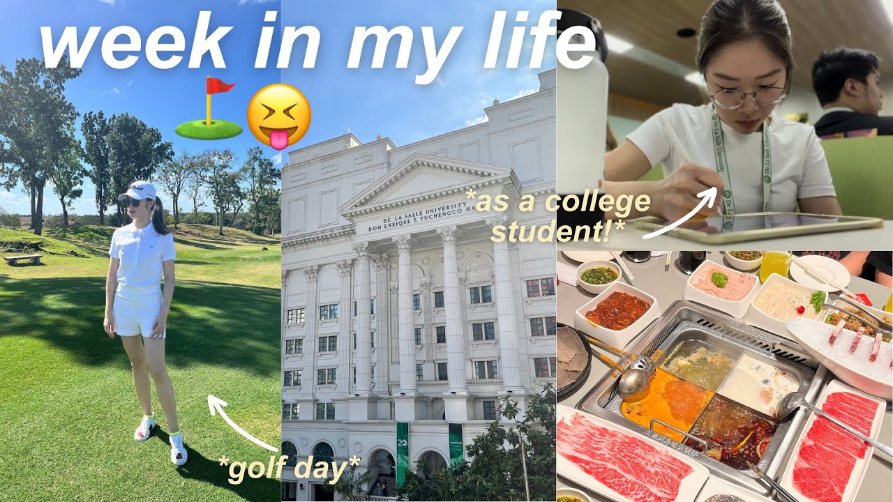 COLLEGE WEEK IN MY LIFE VLOG!💘*realistic* studying, uni vlog, golf day ...