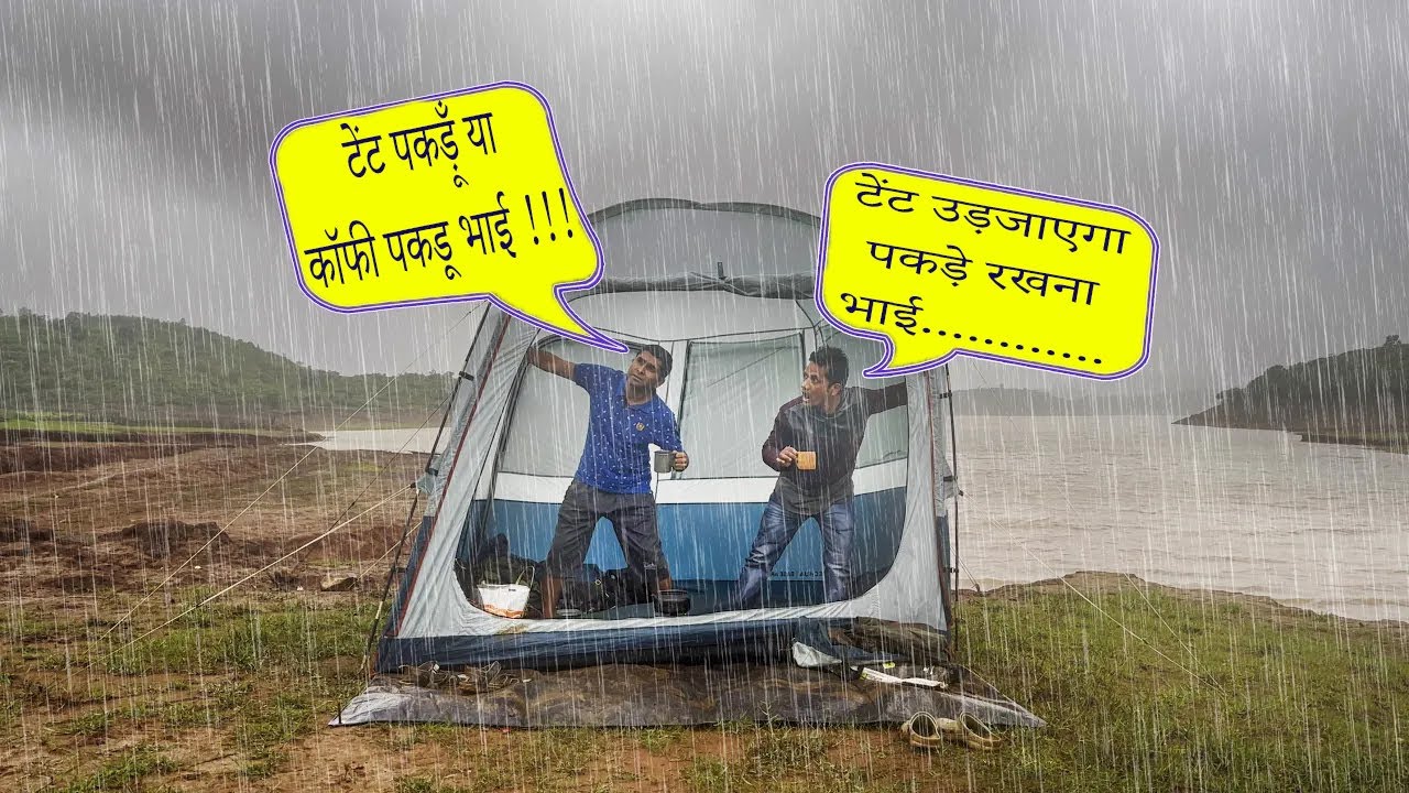 Camping In Windy Rain With Friend | Surviving The Windy Stormy Rain In ...