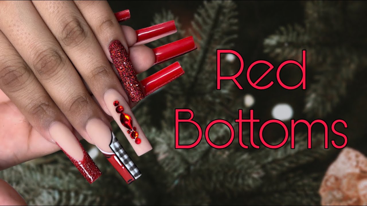 Watch Me Work: Christmas Nail Art + Easy Red Bottoms Tutorial | Long ...