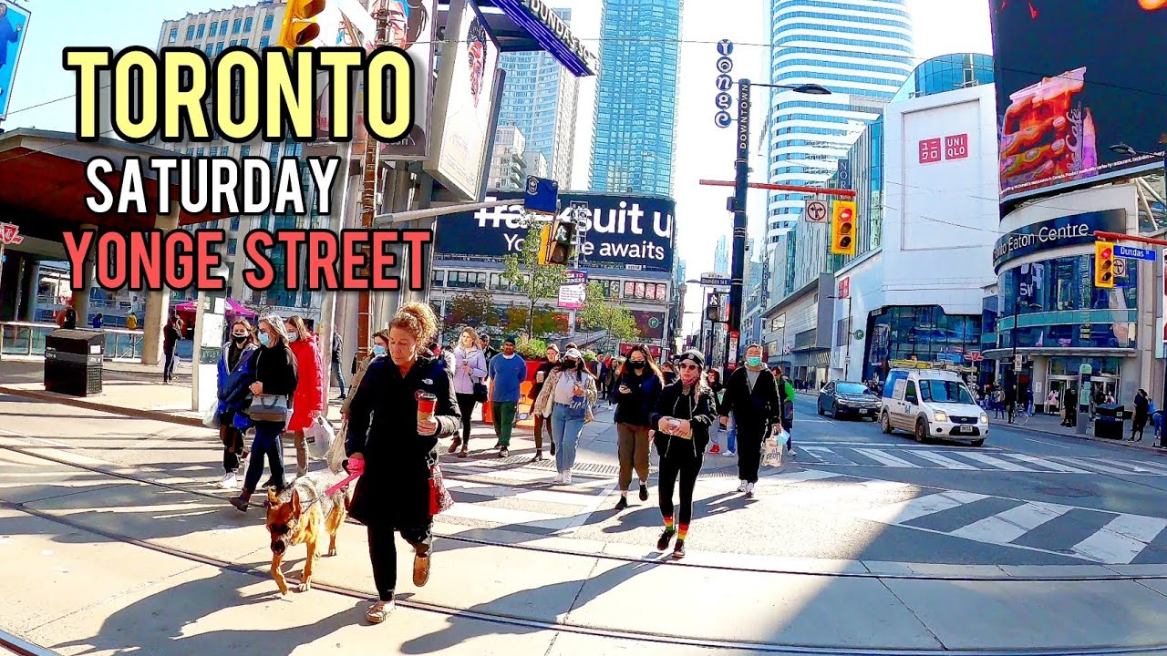 Toronto Yonge Street Walking Tour Downtown Canada November 2021 - YouTube